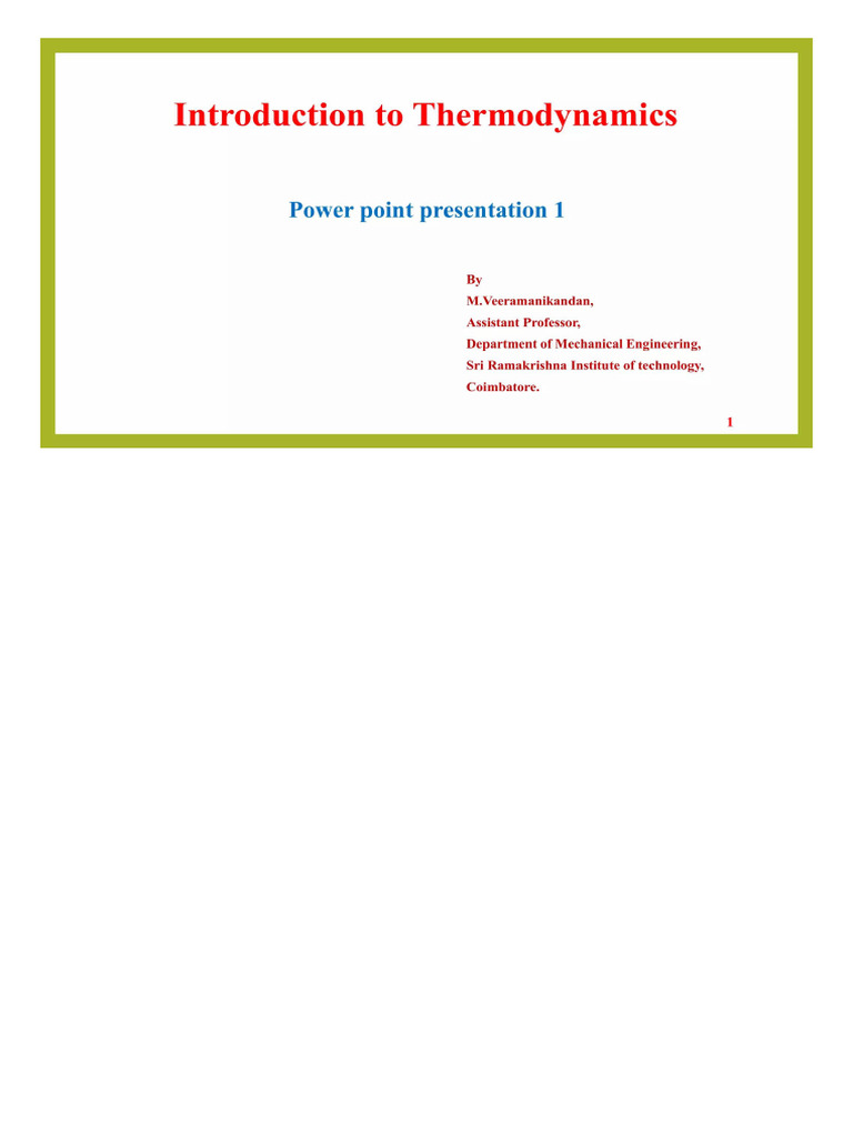 Intro To Thermodynamics | PDF