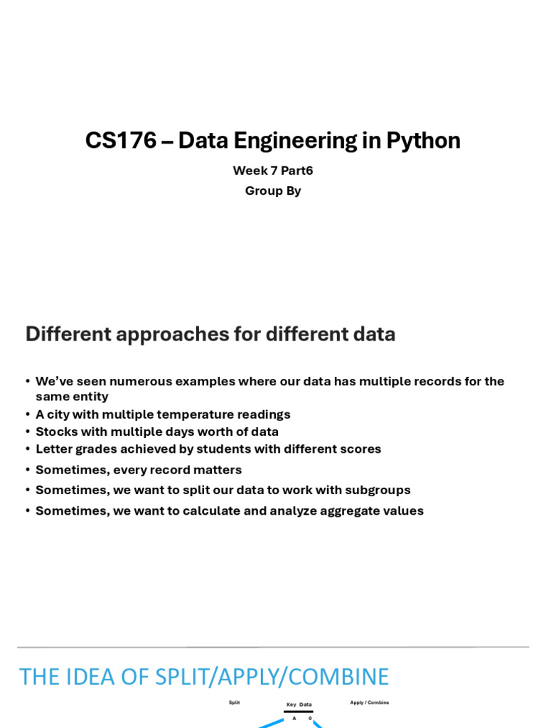 Week7 Part6 PPT - Group by | PDF | Data | Computing