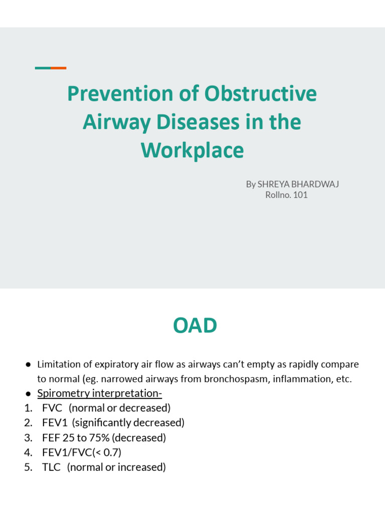 Workplace Prevention of OADs | PDF | Chronic Obstructive Pulmonary ...