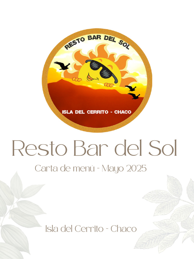 Menú del Resto Bar del Sol - Chaco | PDF | Alimentos | Cocina