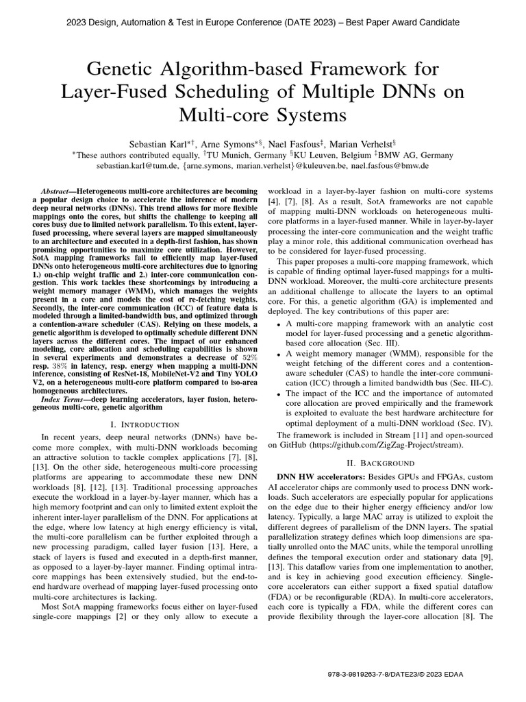 Genetic Algorithm for Layer-Fused DNNs | PDF | Deep Learning | Parallel ...
