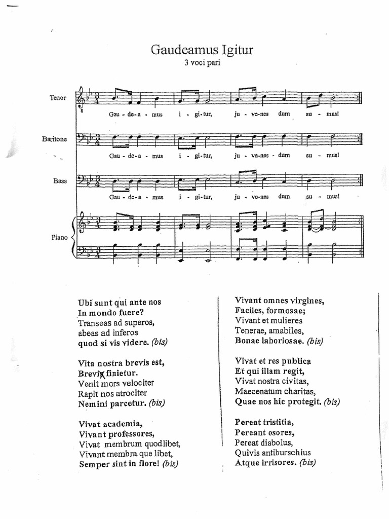 Gaudeamus Igitur (Definitivo) | PDF
