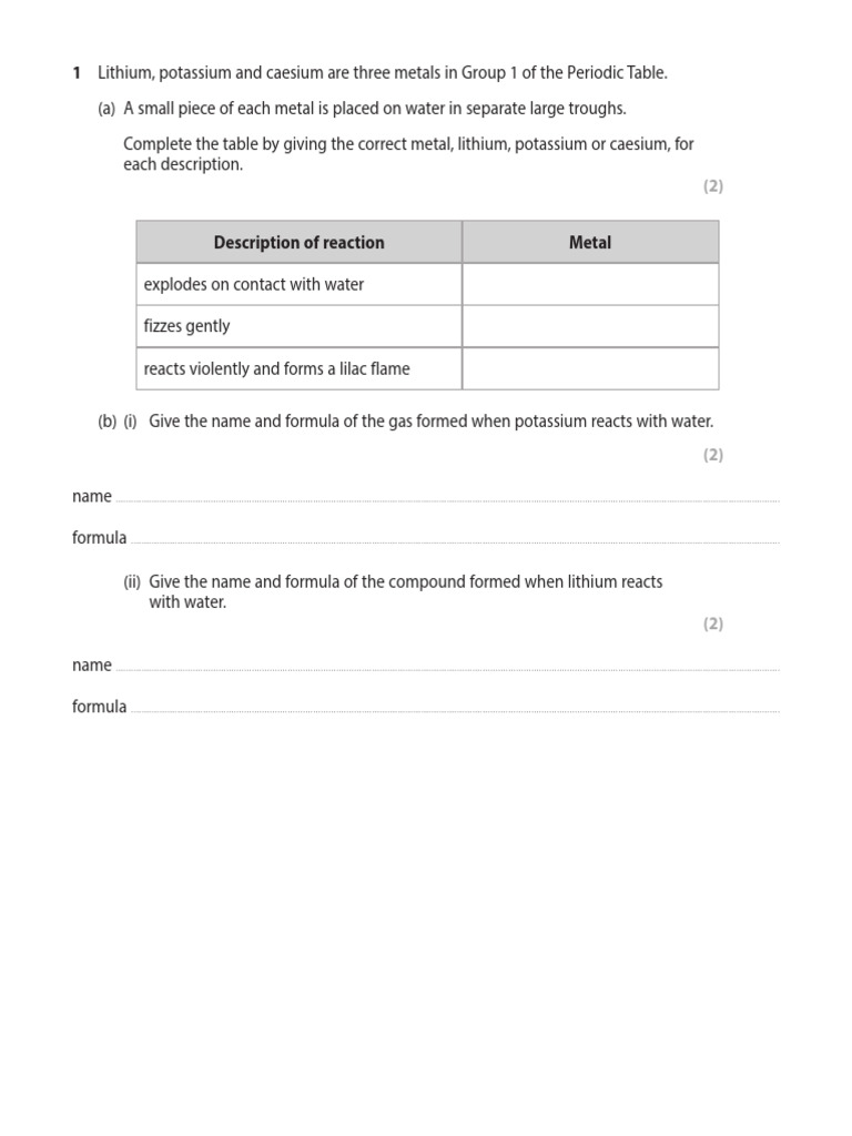 Reactions of Alkali Metals with Halogens | PDF | Iodine | Chlorine