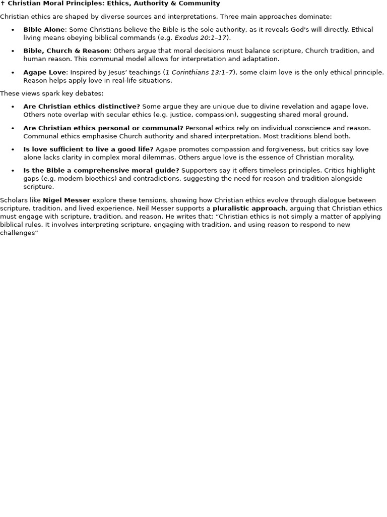 Scripture, Tradition, and Reason in Ethics | PDF