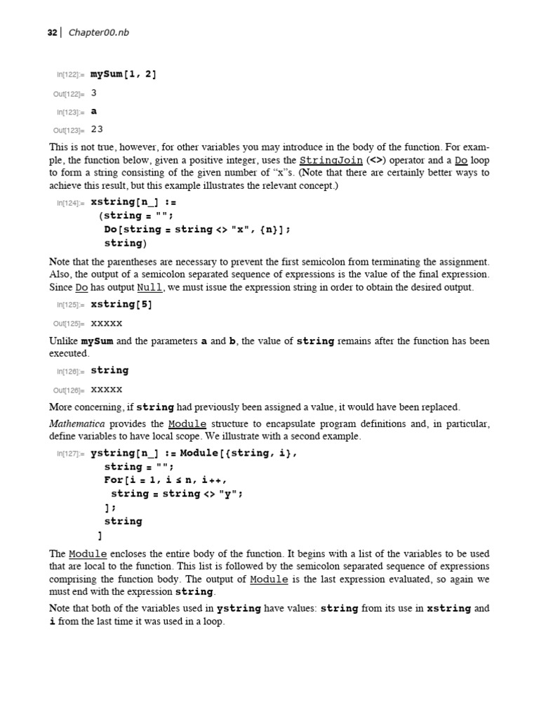 Local Variables in Mathematica Functions | PDF