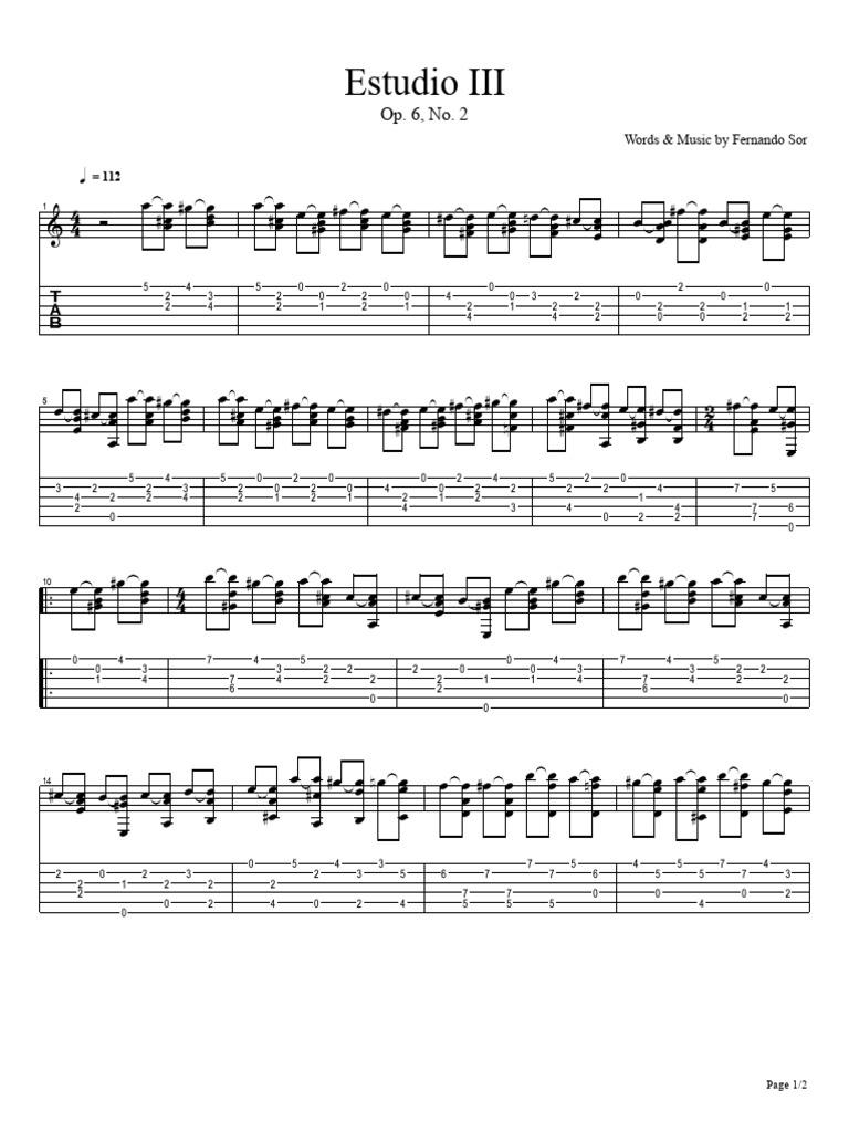Sor, Fernando - Estudio 3 v1 | PDF