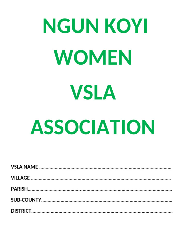 VSLA Members Registration Ledger | PDF | Loans | Interest