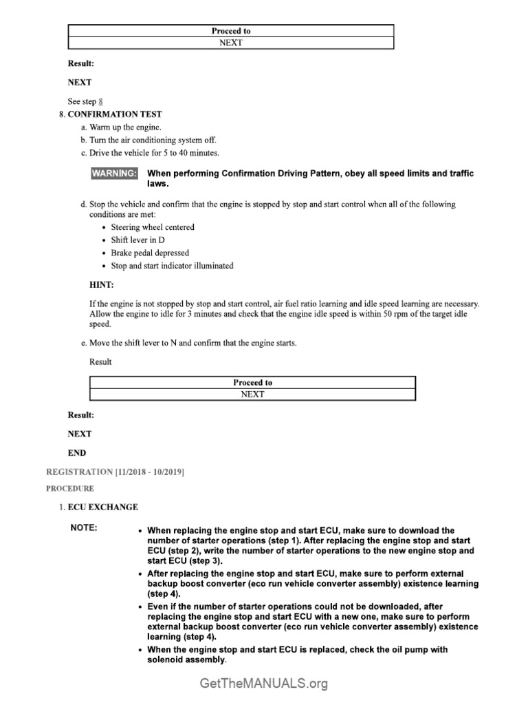 Stop and Start Registration Battery Type and Integrated Current | PDF