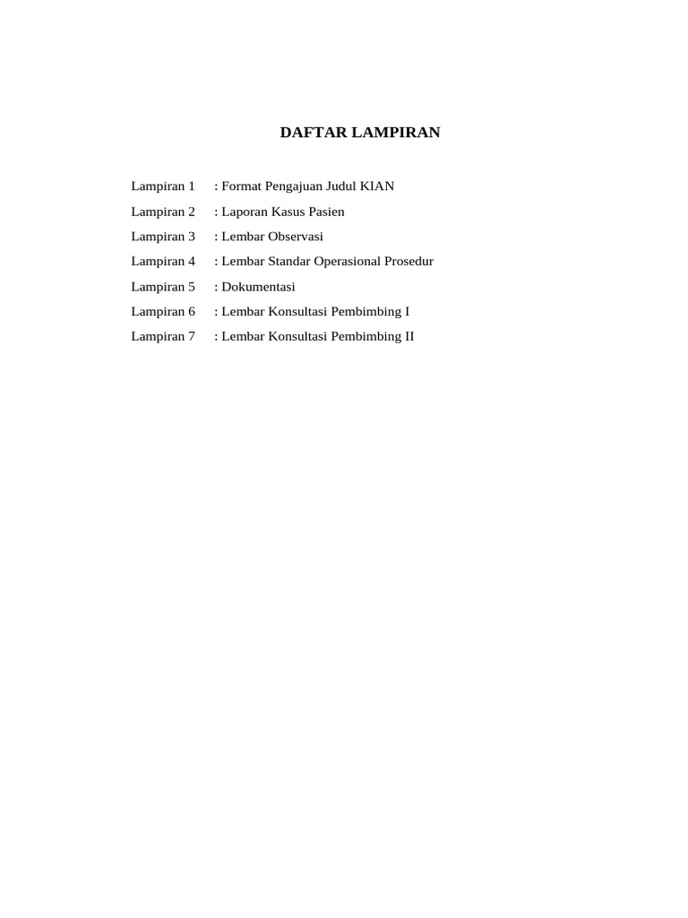 Daftar Lampiran Dokumen KIAN | PDF