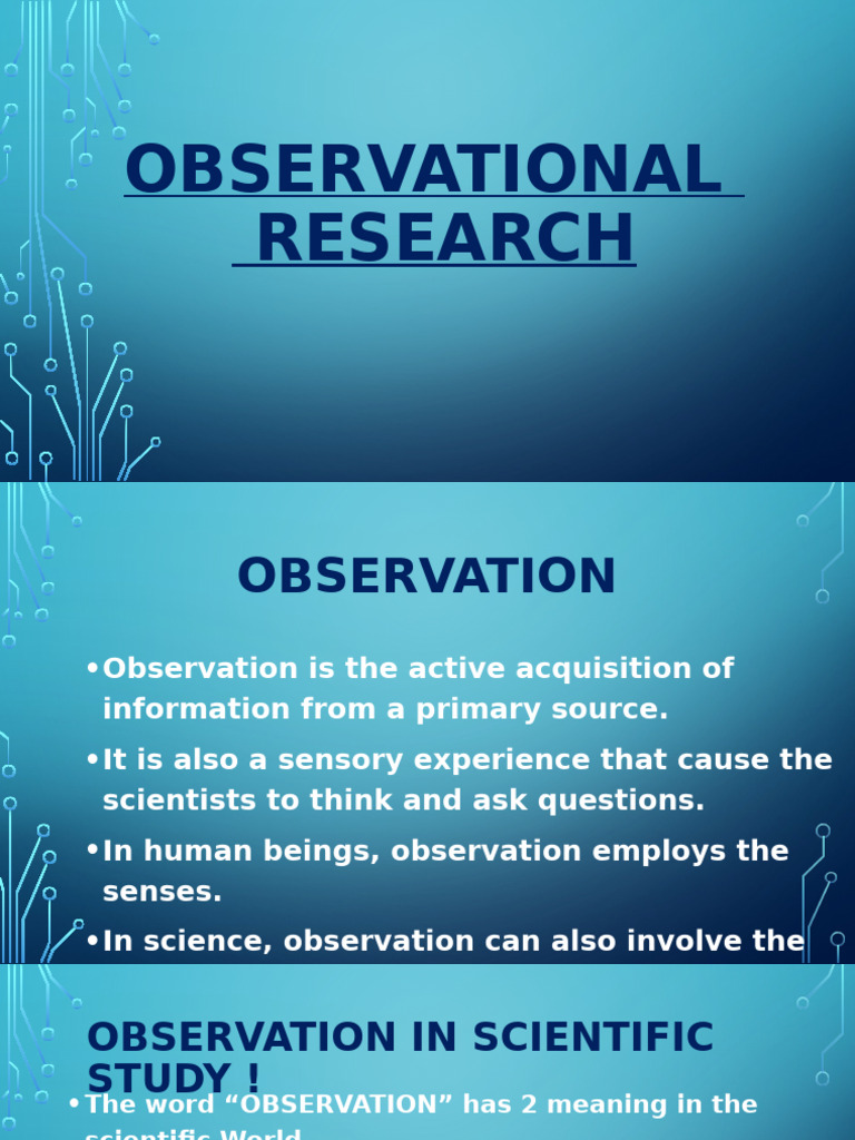 Types of Observational Research | PDF | Methodology | Hypothesis