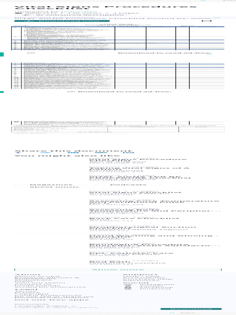 Vital Signs Procedure Checklist Guide | PDF | Clinical Medicine ...