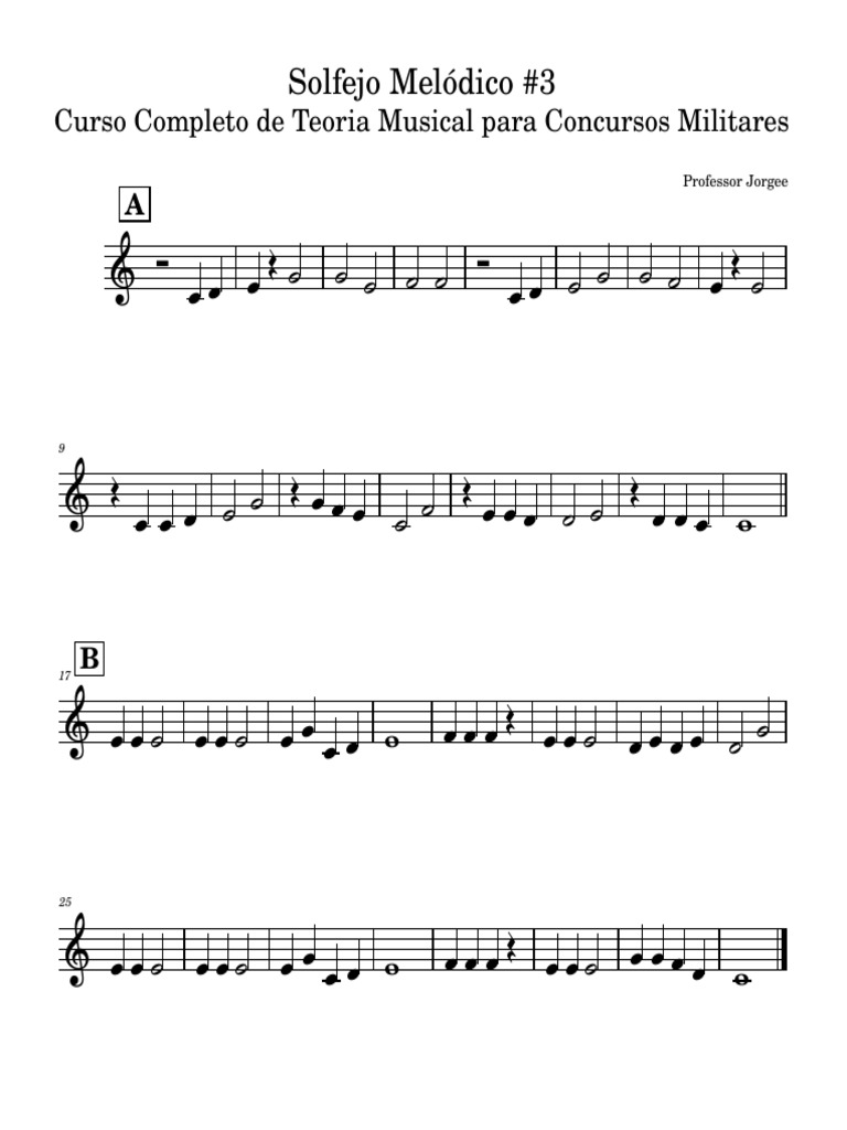 Solfejo Melódico #3: Curso Completo de Teoria Musical para Concursos ...