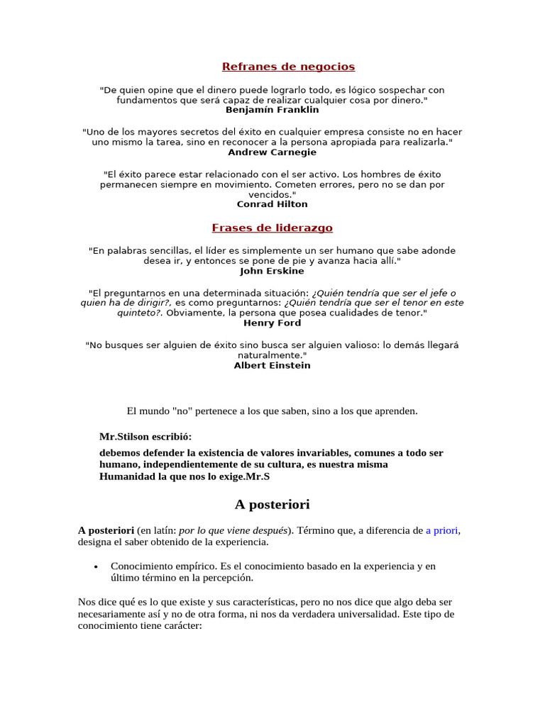 Frases Latin Proverbios | PDF