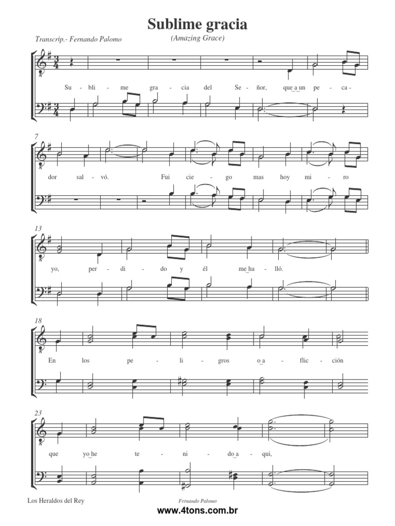 Cuarteto Sublime Gracia Amazing Grace 1 | PDF