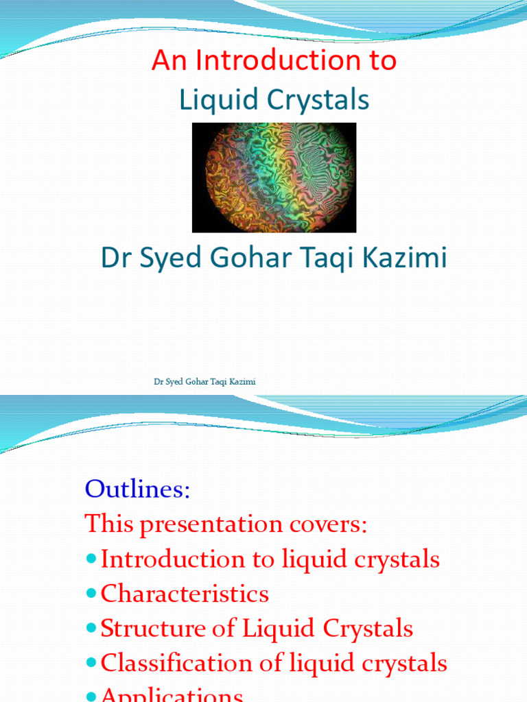 Introduction to Liquid Crystals | PDF | Liquid Crystal | Chemistry