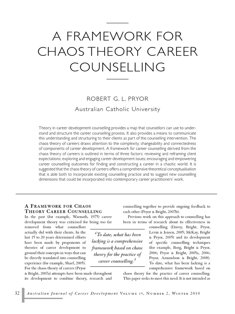 Chaos Theory in Career Counselling | PDF | Chaos Theory | Thought
