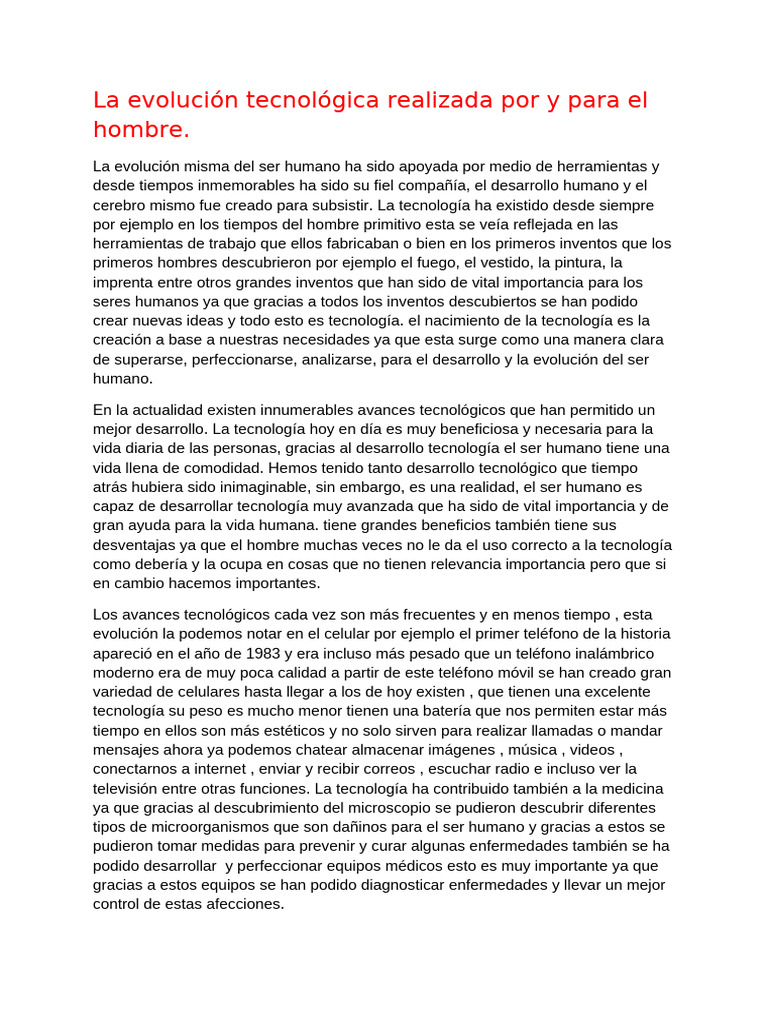 Evolución y impacto de la tecnología | PDF | Tecnología de información ...
