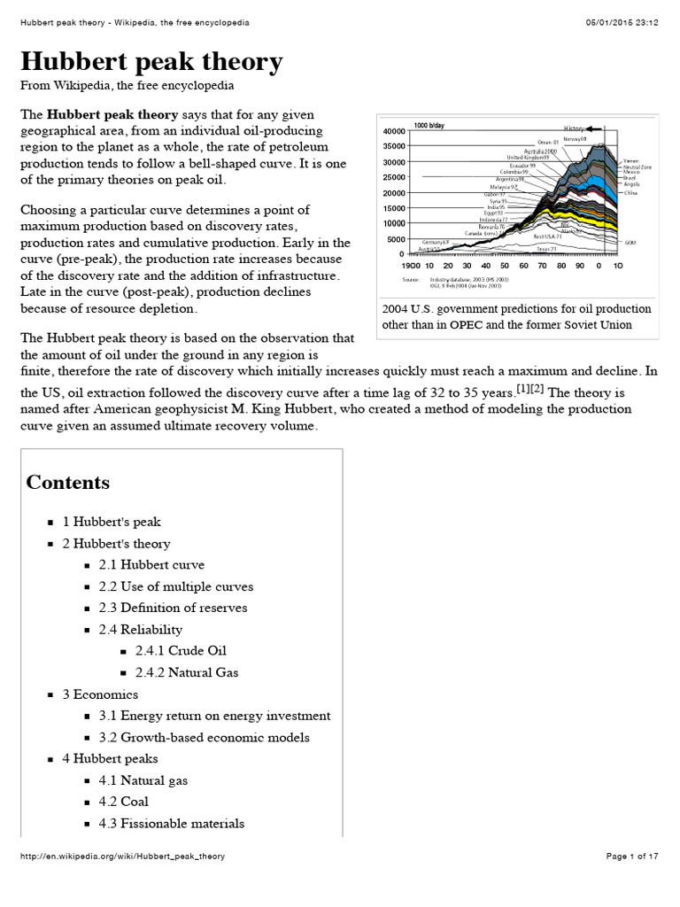 Hubbert Peak Theory Explained | PDF | Petroleum | Peak Oil