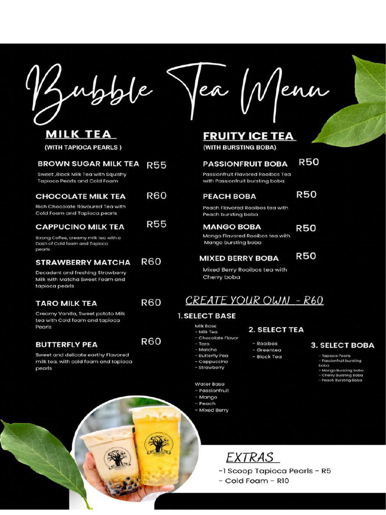 Boba Tree Menu | PDF