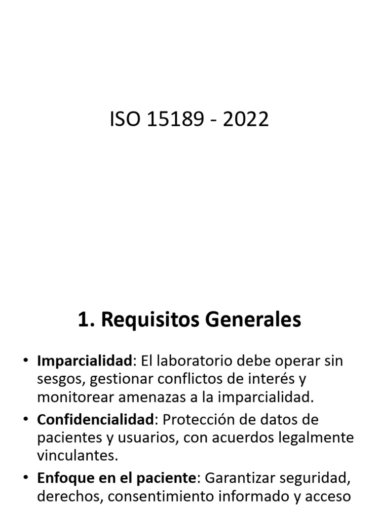 ISO 15189:2022 y Enfoque en el Paciente | PDF | Laboratorios ...