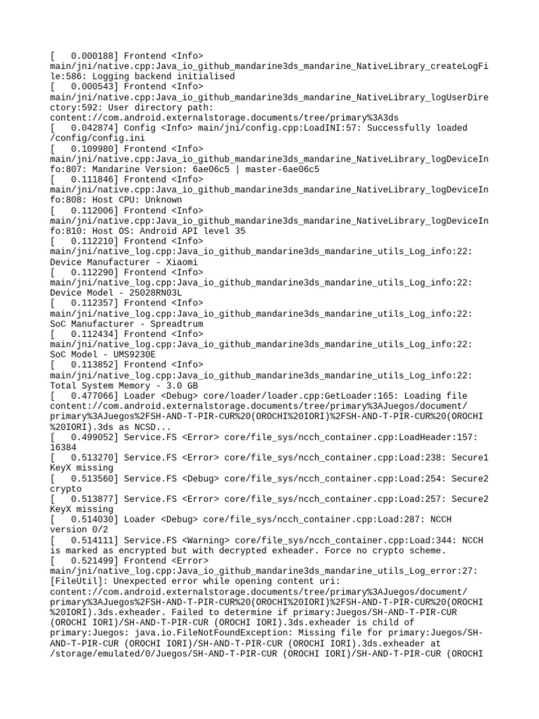 Mandarine 3DS Log File Analysis | PDF | Computing | Computer Architecture