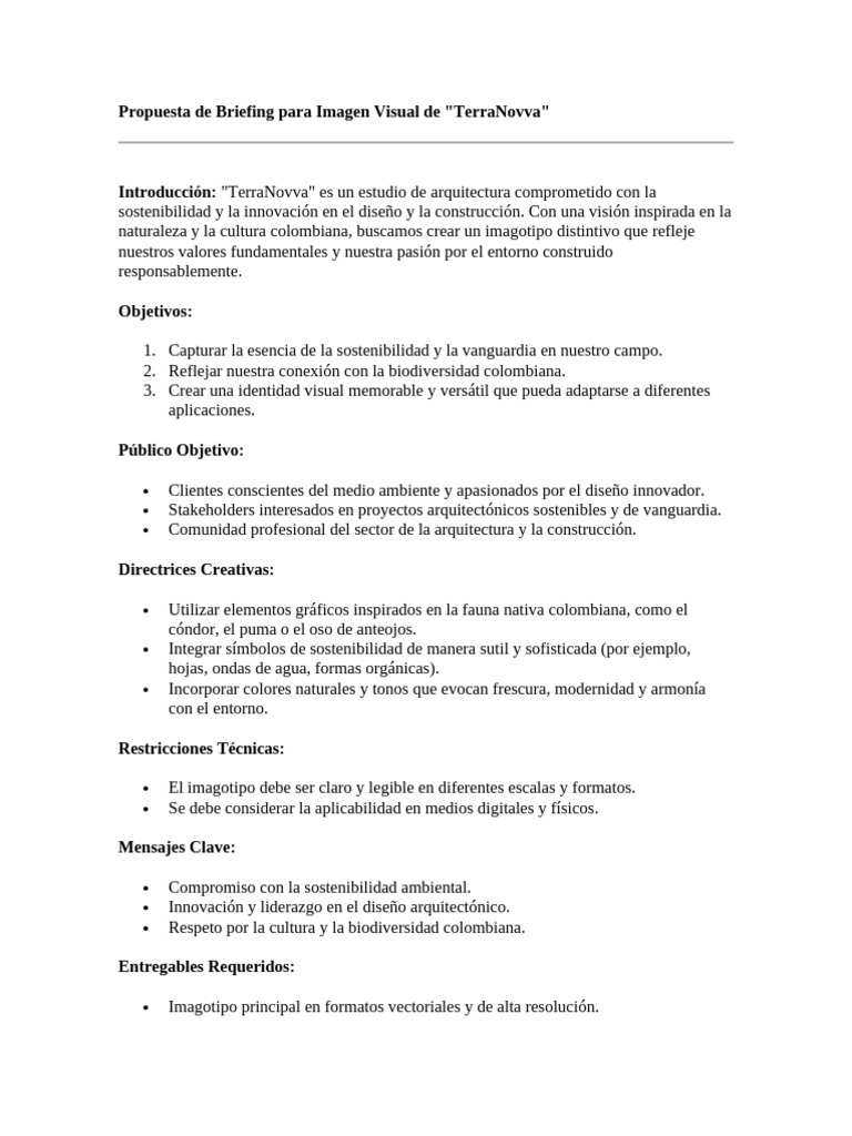 Propuesta de Briefing para Imagen Visual de | PDF | Diseño ...