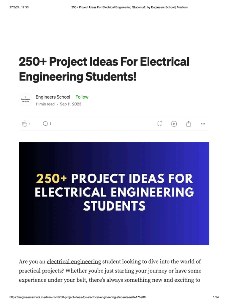 250 Ideas Projects For Electronic Engineering 2023 | PDF