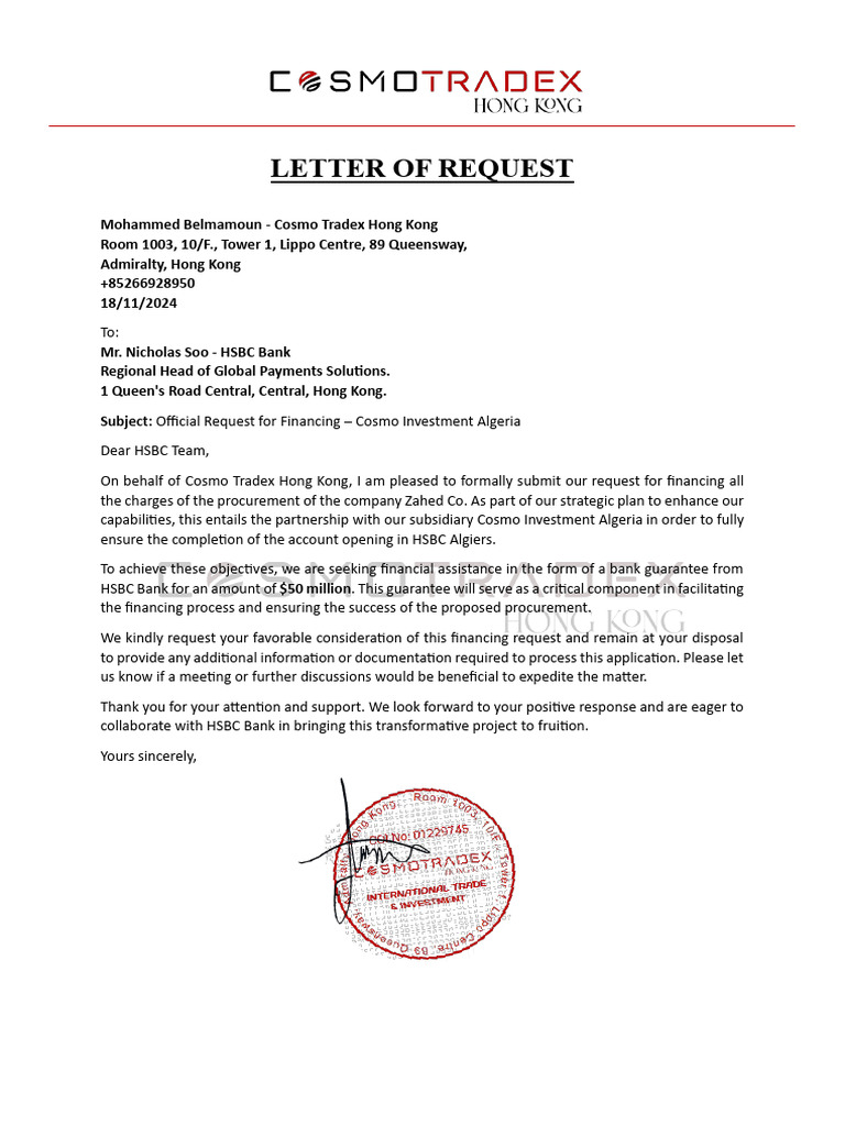 Letter of Request CIA | PDF