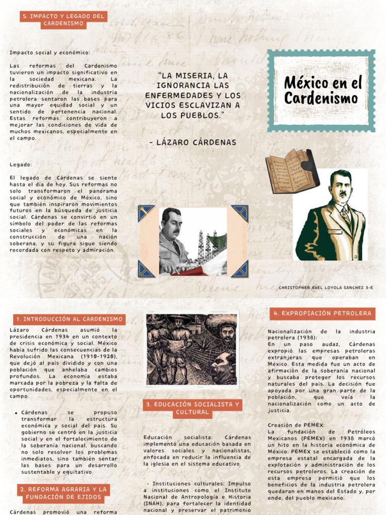 Impacto Y Legado Del Cardenismo En México Pdf México Economias