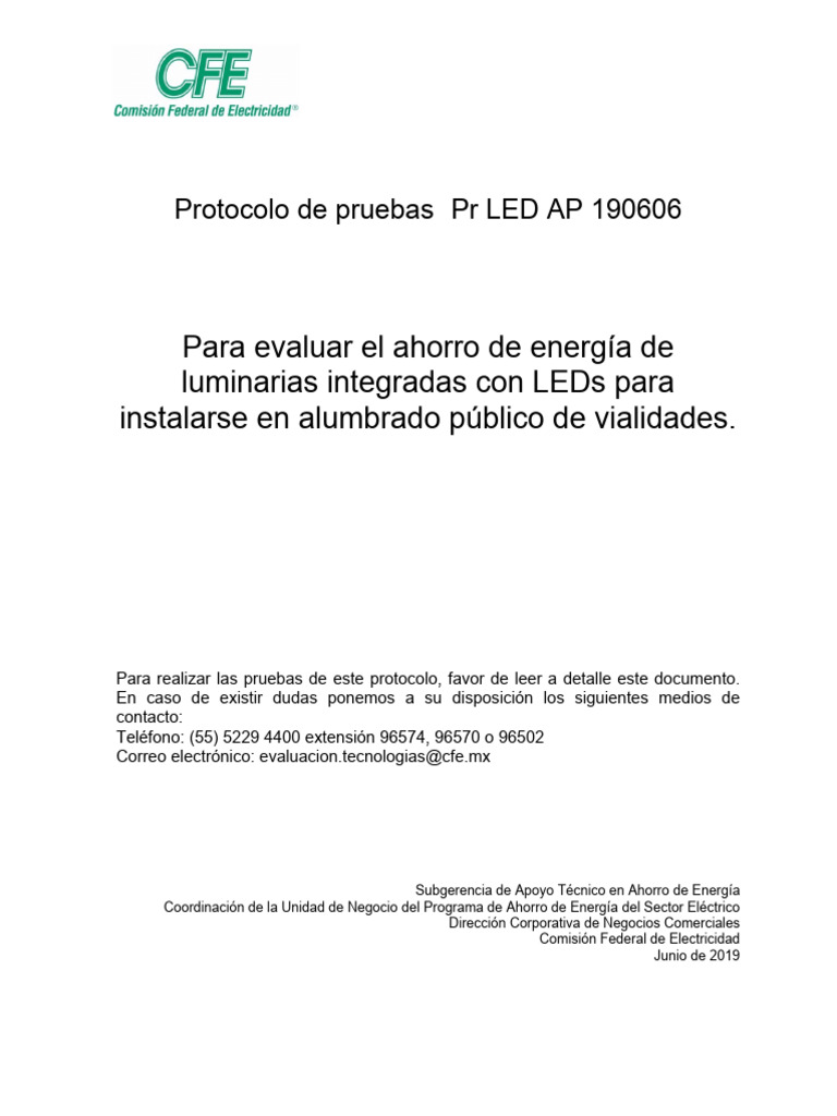 PR Led AP 190606 | PDF | Ingenieria Eléctrica | Uso eficiente de energía