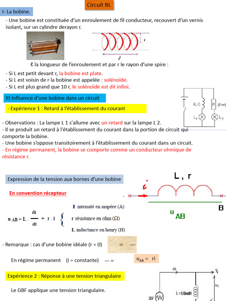 Comprendre le Circuit RL et ses Caractéristiques | PDF | Inducteur ...