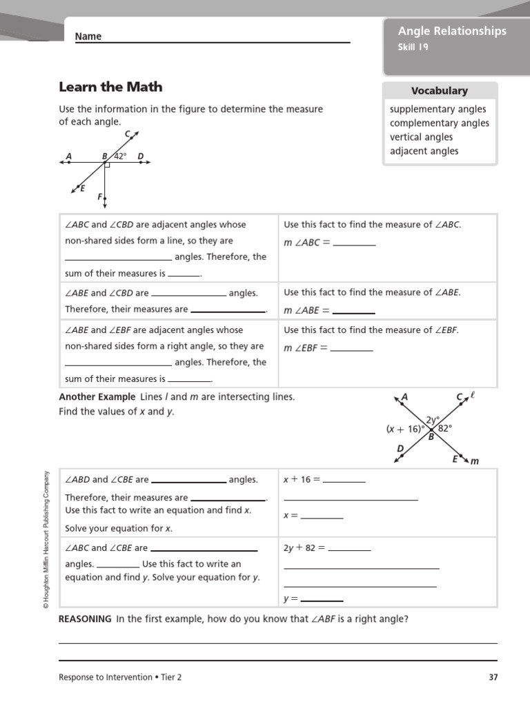 Angle Pair Relationships Worksheet | PDF | Angle