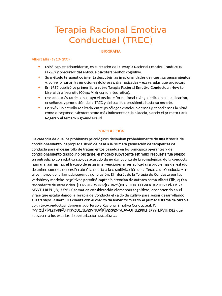 Terapia Racional Emotiva Conductual | PDF