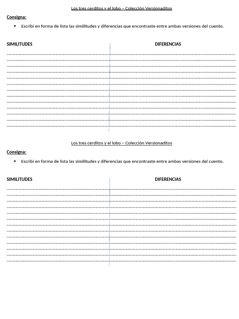 Los Tres Cerditos y El Lobo | PDF