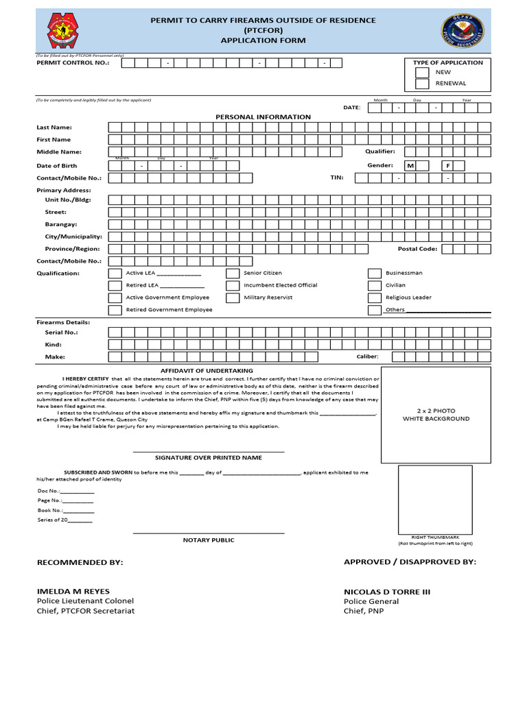 Ptcfor Application Form 2025 Pltcol Reyes | PDF | Government | Justice