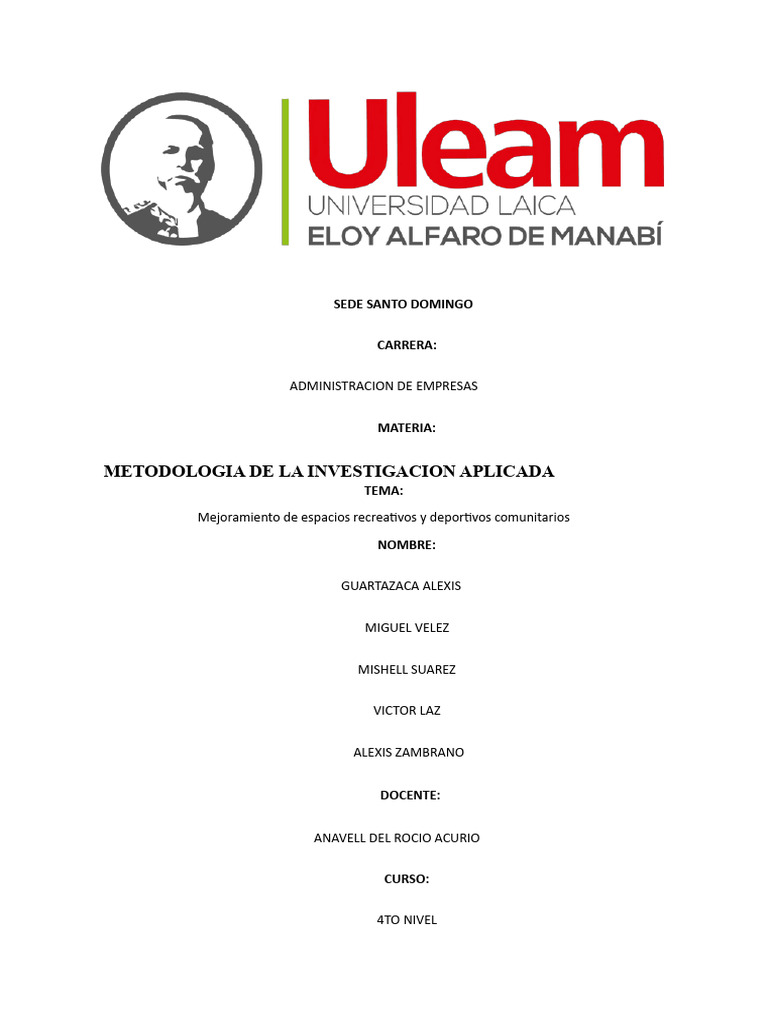 Proyecto de La Comunidad | PDF | Metodología de encuesta | Sustentabilidad