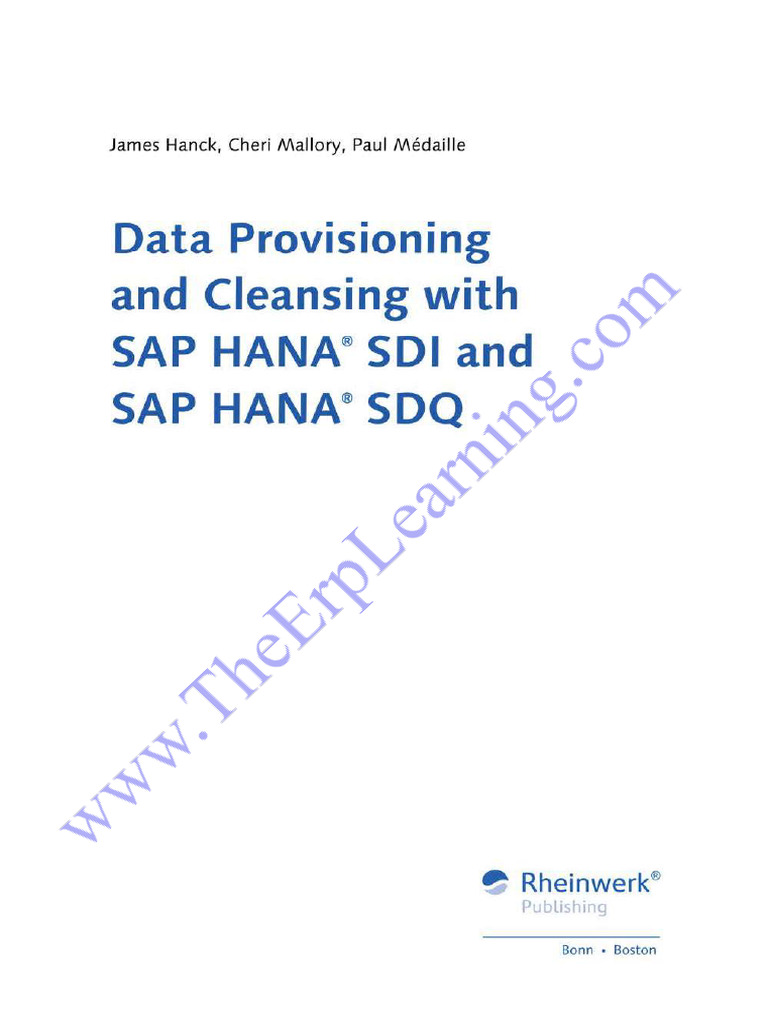 Data Provisioning and Cleansing With SAP HANA SDI and SAP HANA SDQ Sample | PDF