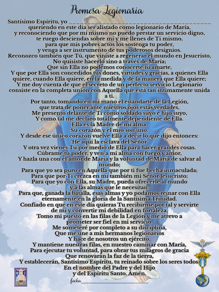 Promesa Legionaria de María | PDF