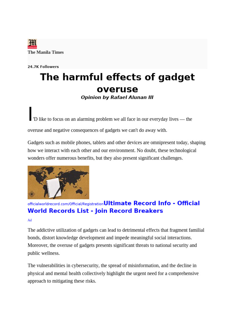 Dangers of Gadget Overuse Explained | PDF | Computer Security | Security