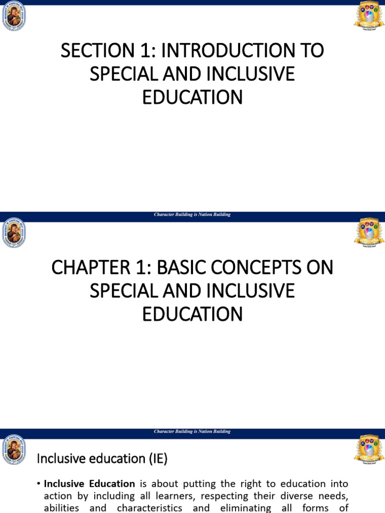 Ection 1 Introduction To Special and Inclusive Education | PDF | Inclusion (Education) | Special ...