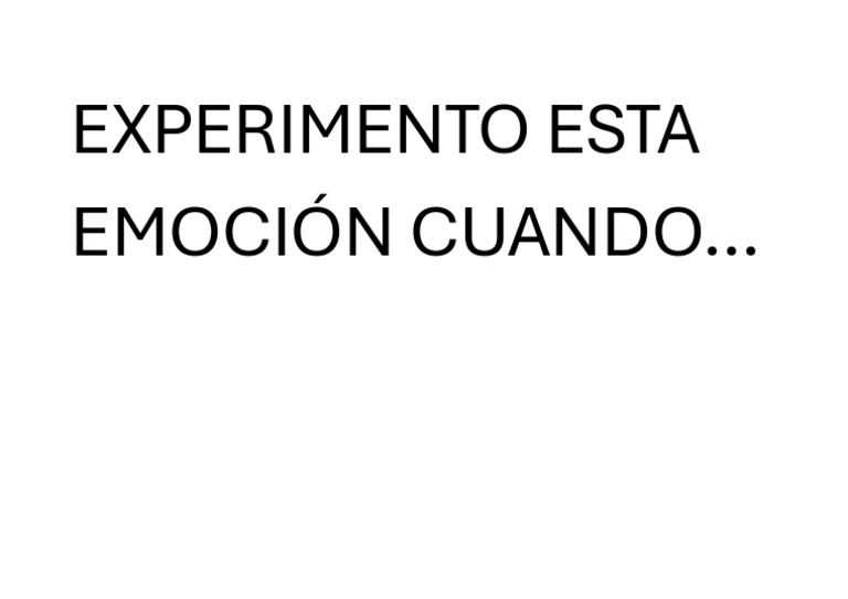 Experimento Esta Emoción Cuando | PDF