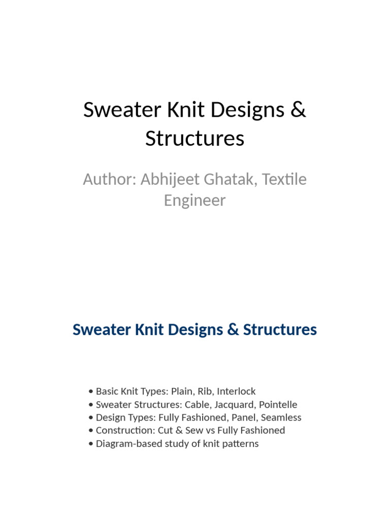 Sweater Knit Structures Explained | PDF