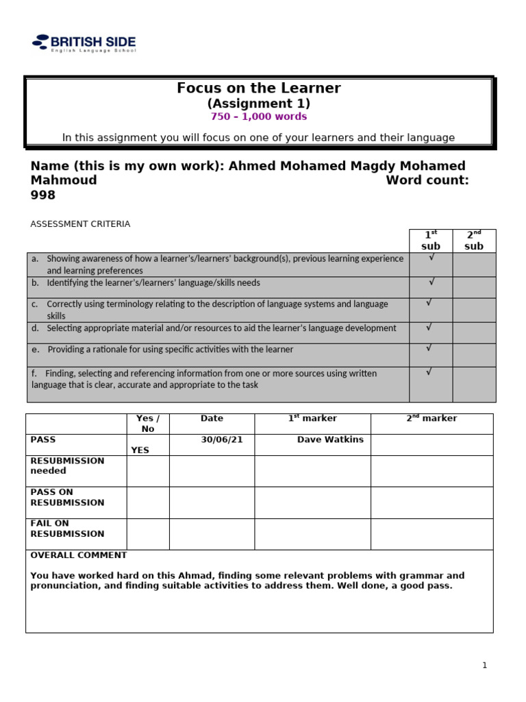 Learner-Centered Language Assessment | PDF | English Language | Learning