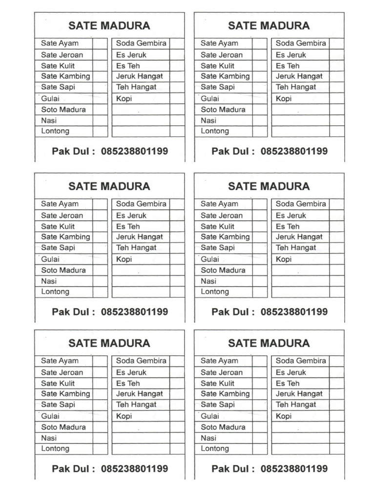 Nota Sate | PDF