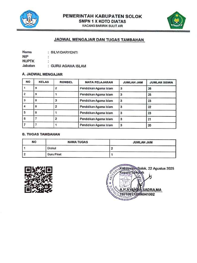 Jadwal SILVI DARYENTI-1 Baru 11zon | PDF
