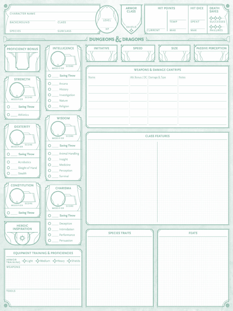 DND 2024 Character-Sheet SILVER | PDF