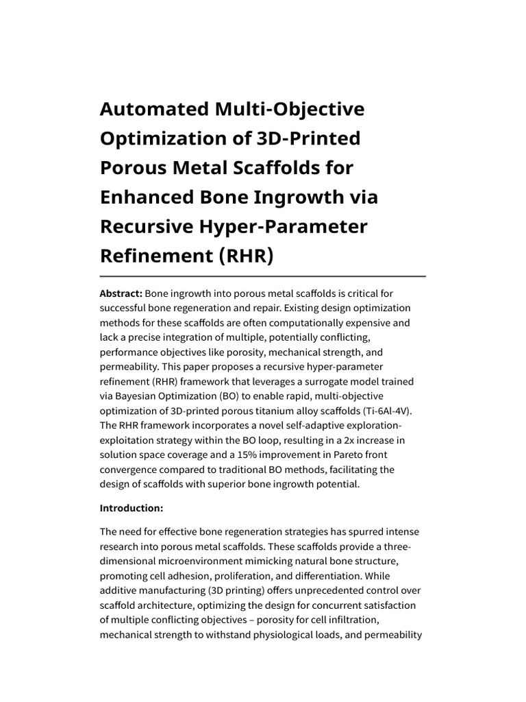 Automated Multi-Objective Optimization of 3D-Printed Porous Metal ...