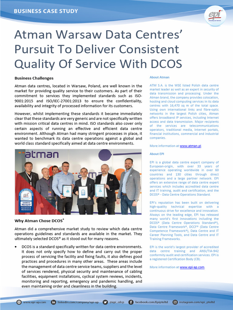 DCOS Atman Business Case Study | PDF | Data Center | Standardization