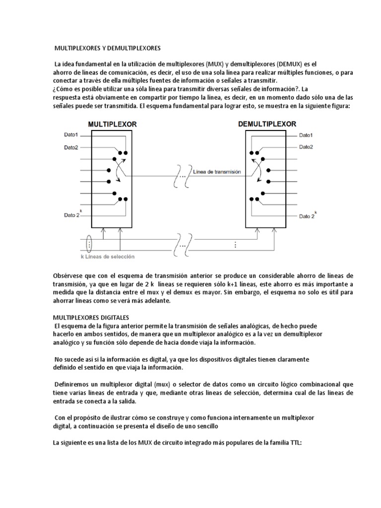 MULTIPLEXORES Y DEMULTIPLEXORES
