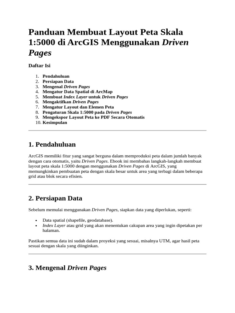 Layout Peta Skala 1:5000 di ArcGIS | PDF